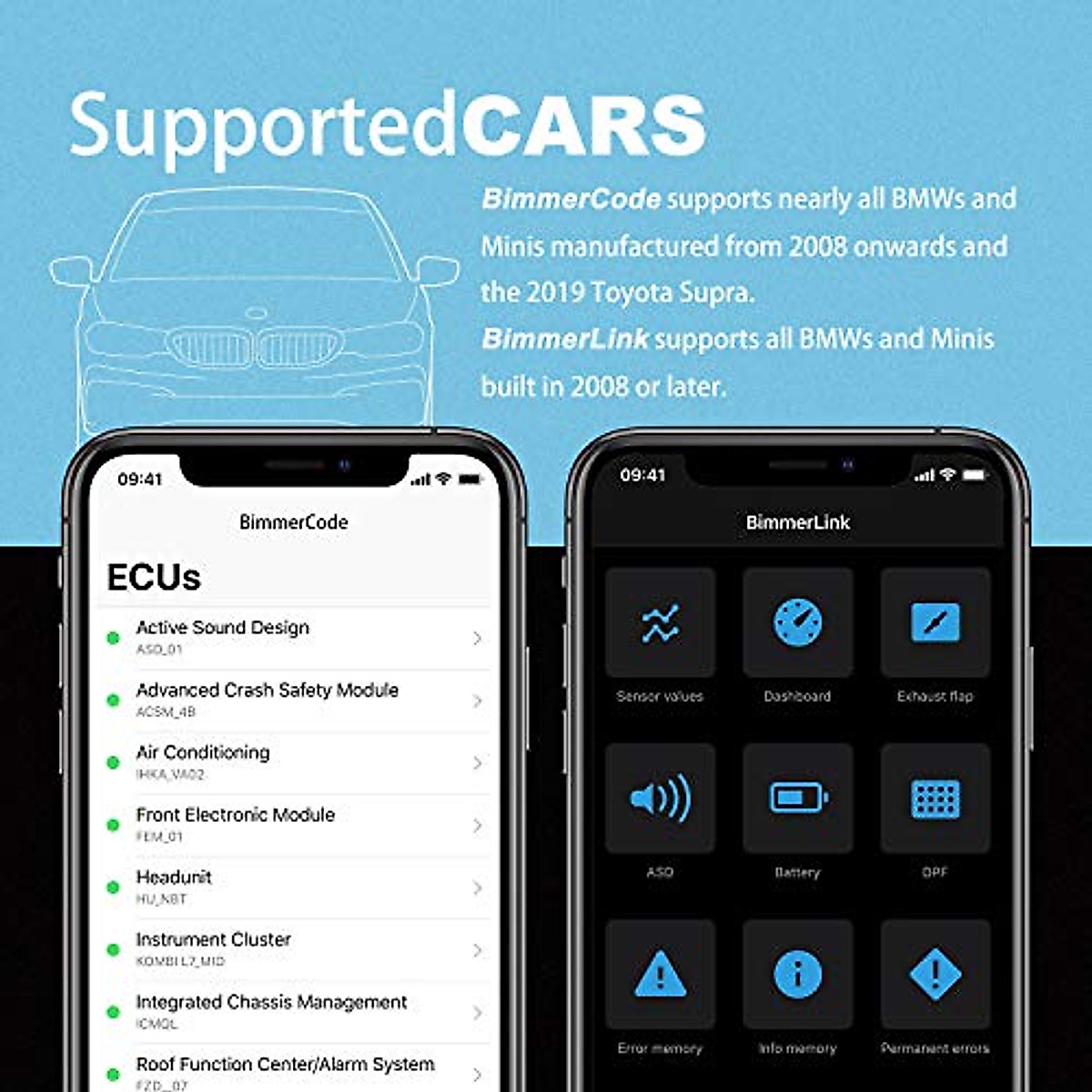 Vgate vLinker BM Plus Bluetooth BLE OBD2 Scanner for BMW/Mini, Works with iPhone & Android Unlock Car Hidden Features in BimmerCode, OBD II Diagnostic Tool
