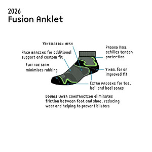 1000 Mile Standard Fusion Running, Black/Green, L