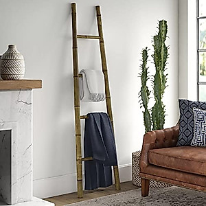 Statra Bamboo Bath Towel Ladder Rack 6 Ft, 72 x 20 x 2 Inches, Natural