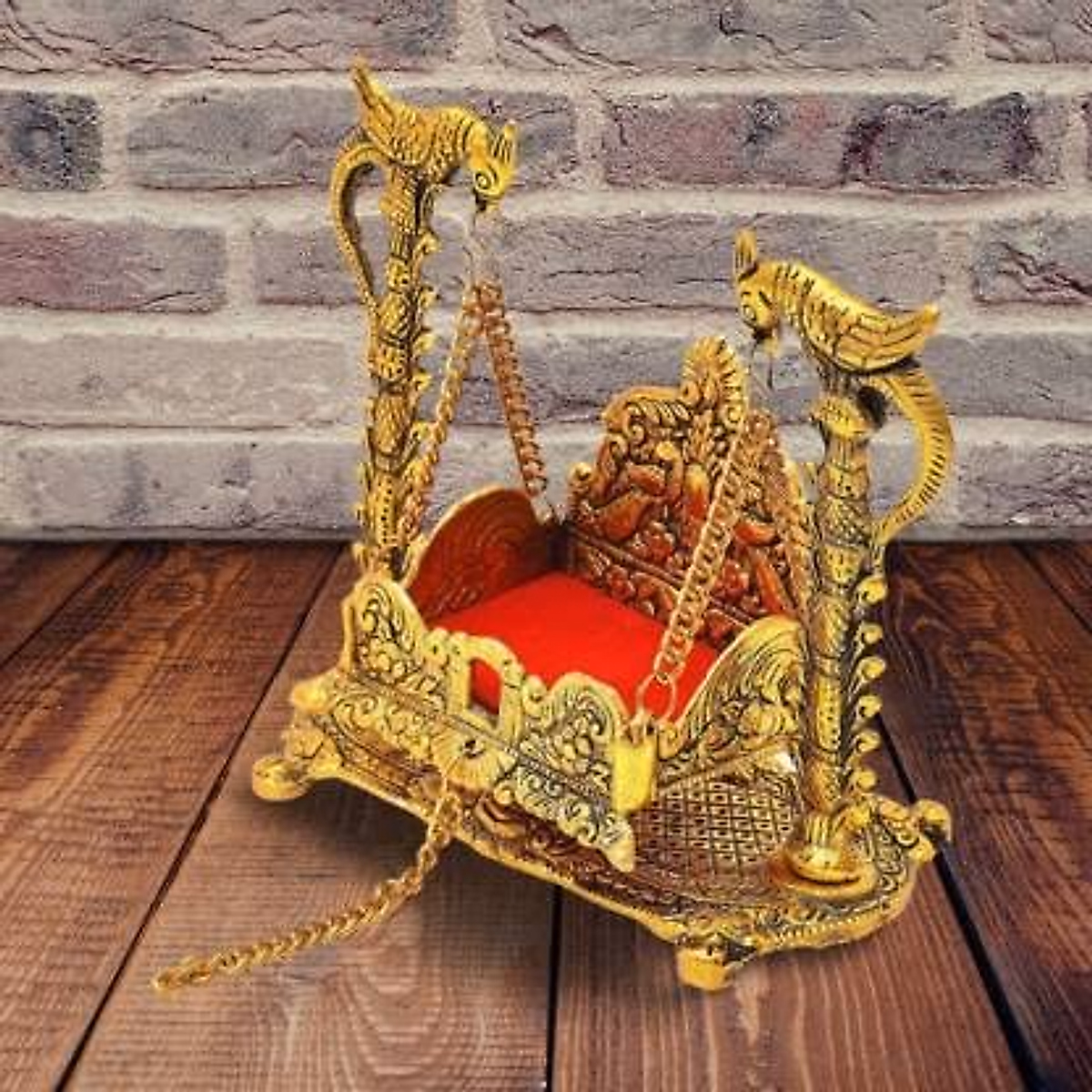 Laddu Gopal Jhula Krishna Jhula Bal Gopal Sihasan Ladoo Gopal Swing Lord Jhula in Gold