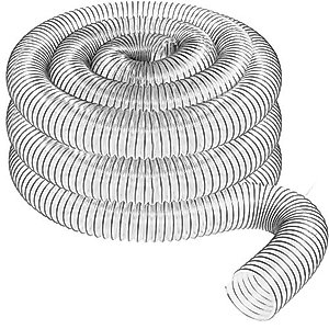 2 1/2" x 20' Clear PVC Dust Collection Hose For Use with Dust Collectors with 2-1/2" Ports. Ideal for Shop Vacuums