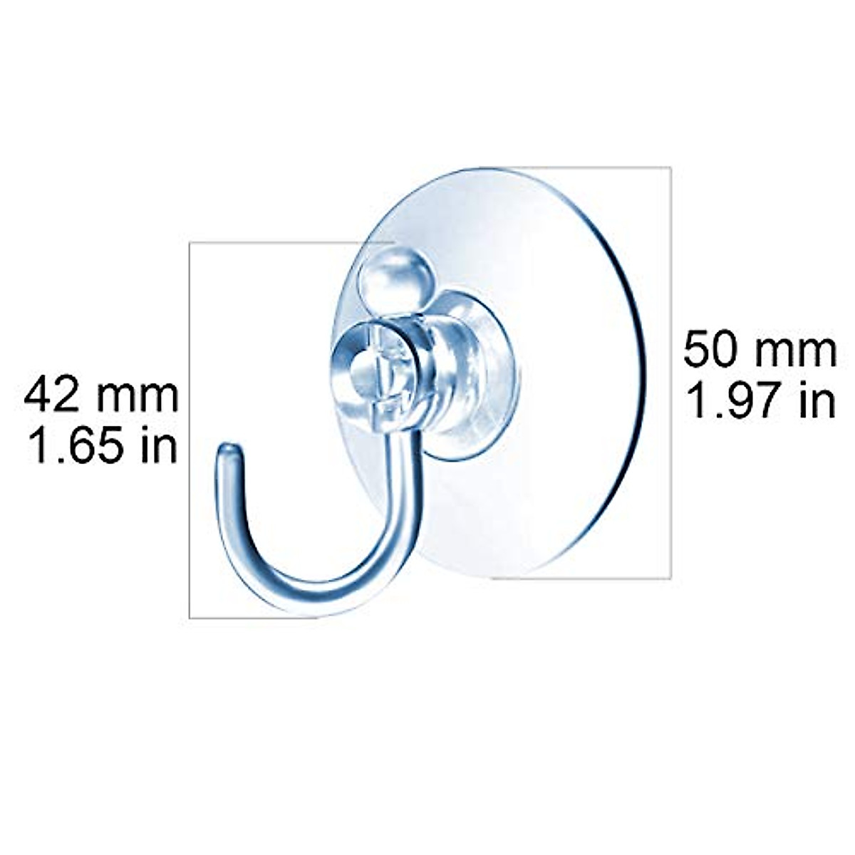 Suction Cup Hooks Clear Plastic Sucker Pads for Window Glass Shower Bathroom Kitchen Wall with 4 Styles 60 mm 50 mm 40 mm 30 mm Support Festivals Parties Events Theme Carnival Decorations (50 mm)