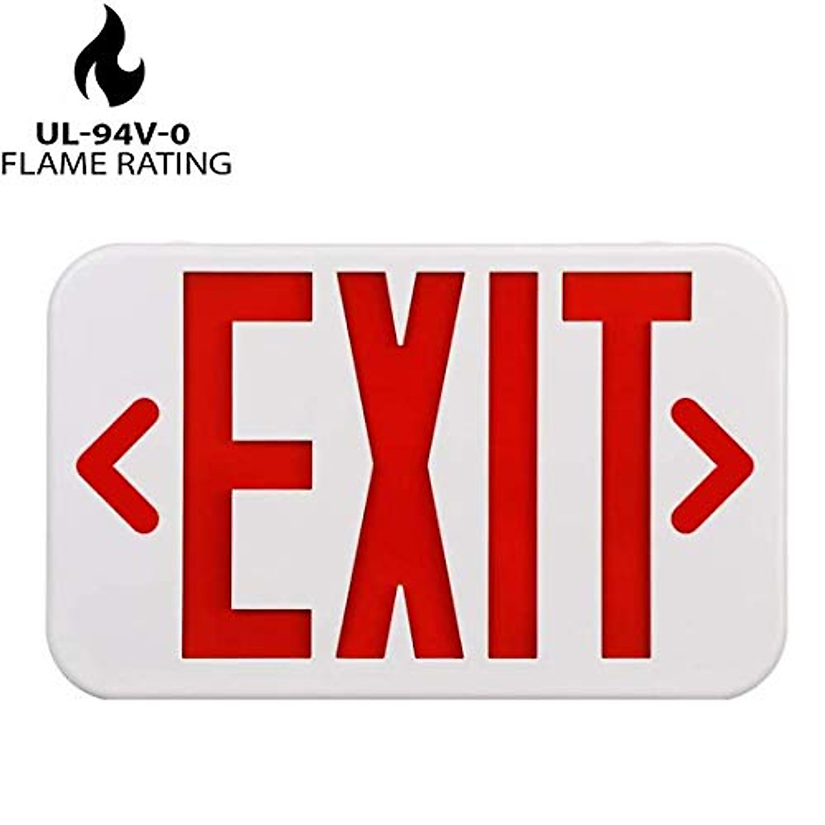 OSTEK Red LED Exit Emergency Sign Light - Standard - Battery Backup, Dual LED Lamp ABS Fire Resistance UL-Listed 120-277V (RED EXIT SIGN)