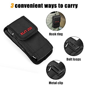 RLJT JIN TC77 Scanner Holster,Durable Carrying Case Pouch for Zebra TC70x,TC70,TC72,TC75,TC77,M60,MC67 Handheld Barcode Touch Mobile Computer,Metal Belt Clip,Pen Holder and with Belt Loop.