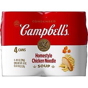 Campbell's Condensed Homestyle Chicken Noodle Soup, 10.5 Ounce Can (Pack of 4)
