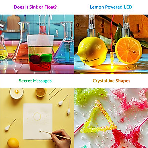 Playz Explosive Kitchen Lab Educational Science Kit for Kids Age 8-12 with 26 Science Experiments to Make Citrus Rockets, Sour LED Lights & More - Chemistry Set Toys for Boys, Girls, Teenagers & Kids