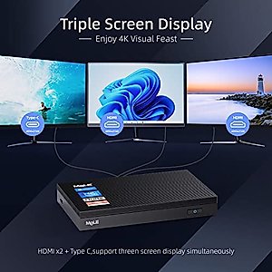 MeLE Quieter3C Fanless Mini PC Windows 11 Pro 16GB DDR4 512GB ROM Tiny Desktop PC Celeron N5105(up to 2.9GHz) Micro Computer USB-C Dual HDMI 4K, VESA Mount, WiFi 6, BT5.2 Office PC