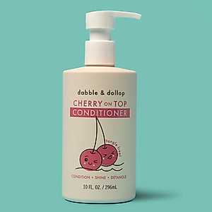 Dabble & Dollop Cherry on Top Conditioner - Natural Shine & Detangler for Kids, 100% USA-made, Paraben & Sulfate Free, Vegan, Gluten-free, Tear-Free (10oz)