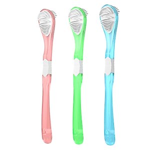 Y-Kelin Double-Side Desiged Tongue Scraper, Ultra-Soft Tongue Brush Tongue Cleaner (3 Pack)