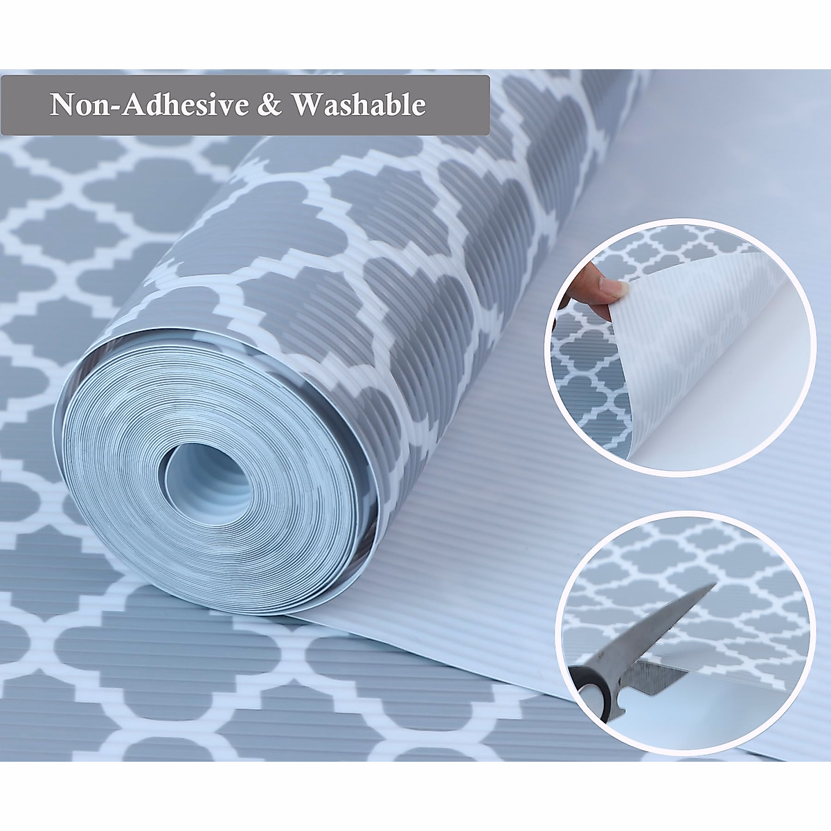 Cabinet Shelf Liner Non Adhesive 10 Inch Wide X 20 Ft Kitchen Drawer Liners Non Slip Waterproof Refrigerator Shelf Liners Thickened Cupboard Liner for Bathroom Pantry