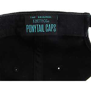 PONY-CLASSIC BLK Classic Plain Ponytail Messy High Bun Headwear Adjustable Cotton Trucker Mesh Glitter Hat Baseball Cap (Adjustable, Black Classic)