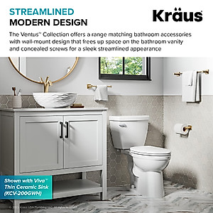 KRAUS Ventus Bathroom Robe and Towel Double Hook, Brushed Gold Finish, KEA-17702BG