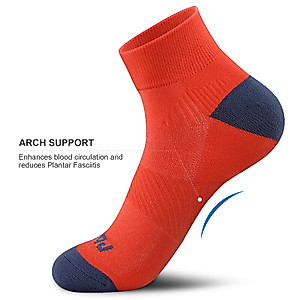 PAPLUS Ankle Compression Socks for Women 6 Pairs, Running Athletic Socks with Arch Support，Plantar Fasciitis Socks