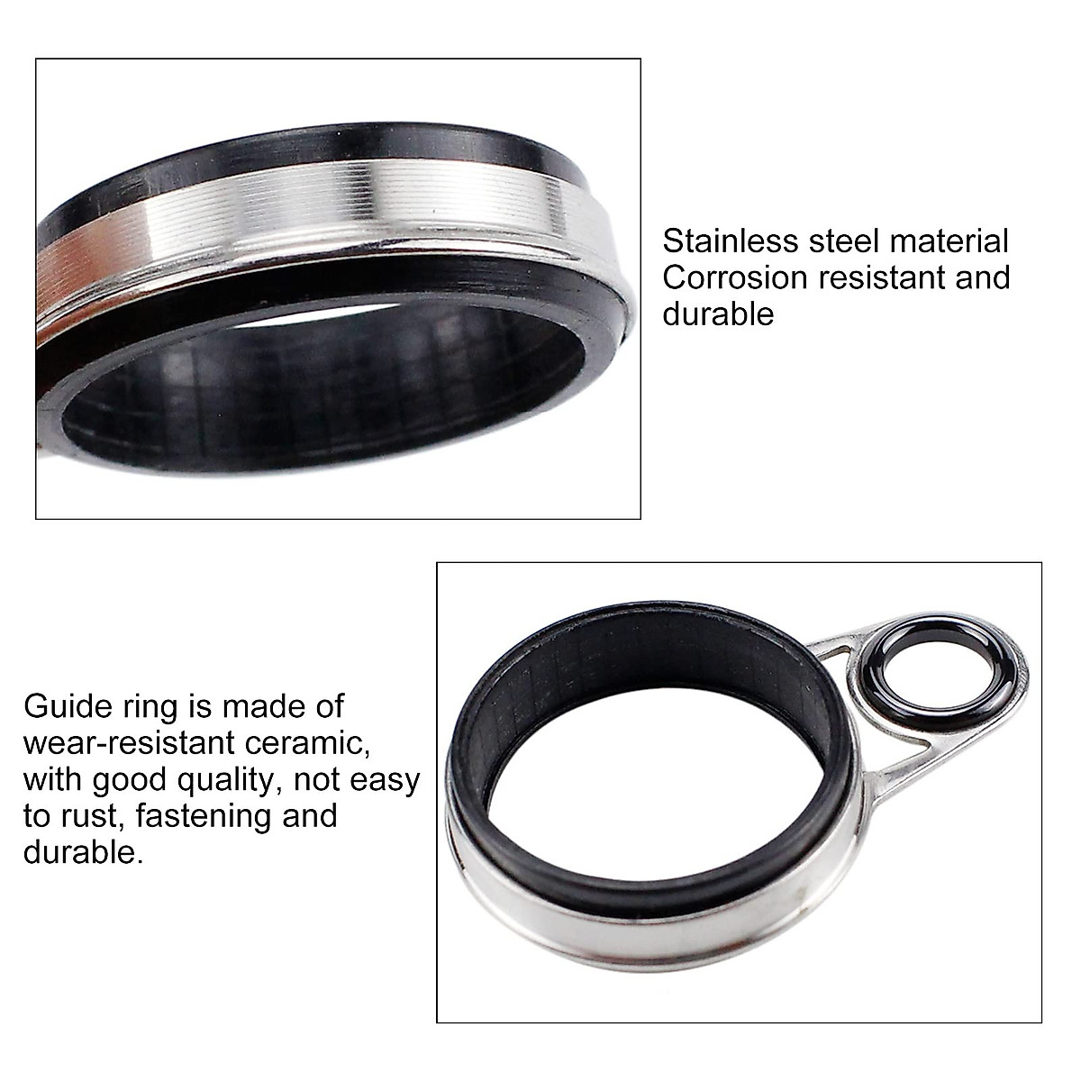 VGEBY Fishing Rod Guides Line Rings 41 in 1 Set Rock Casting Tackle Fishing Rod Guides Line Rings Top Tips