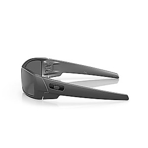 Oakley Men's Oo9014 Gascan Rectangular Sunglasses, Steel/Prizm Black Polarized, 60 mm + 1