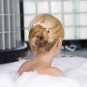 Honbay 2PCS 7 Teeth Hair Side Combs Pearl Crystal Rhinestone Floral Twist Combs Rhinestone Flower Hairpin Decorative Hair Combs Accessories for Women (2 Style)