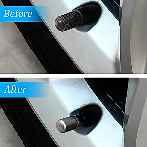 Osilly Car Tire Valve Stems Caps, 4 Pcs Aluminium Alloy Valve Stem Covers, Leak-Proof and Dust-Proof Tire Air Valve Caps, Universal Auto Replacement for SUV, Truck, Bike and Motorcycle (Gray)