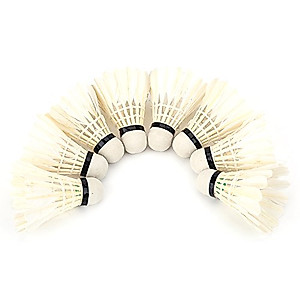 12Pcs/Lot Badminton Balls, Stable White Advanced Goose Feather Hight Speed Shuttlecocks