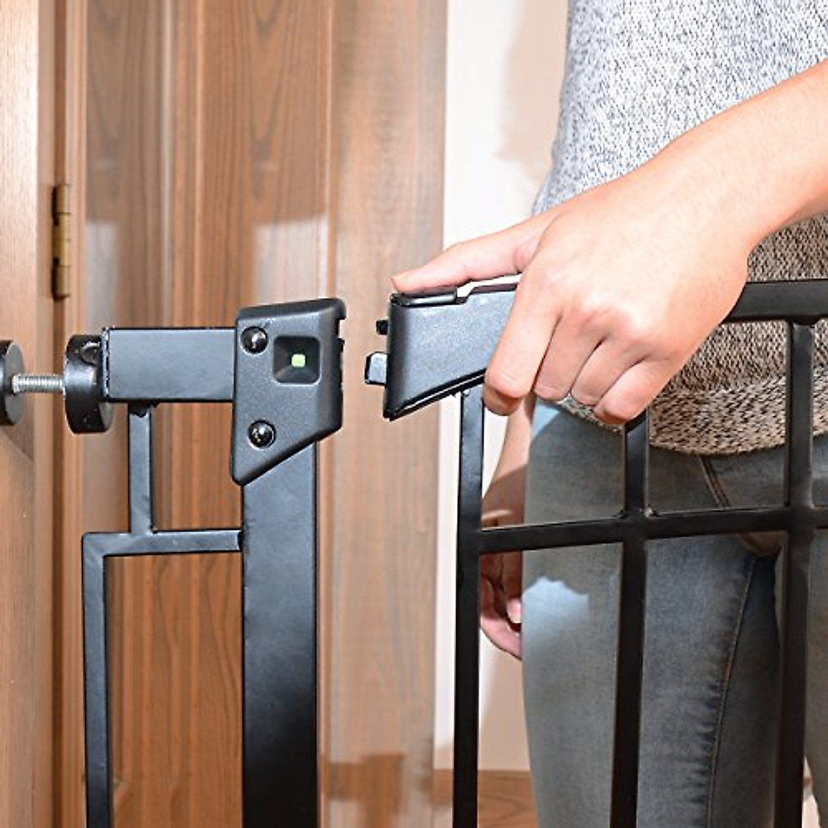 Evenflo Multi-Use Decor Tall Walk-Thru Gate, Black Metal