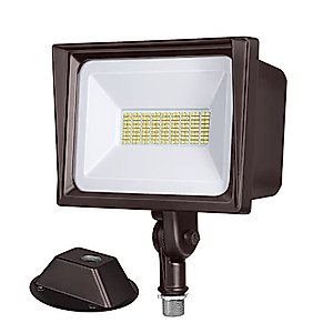 DEWENWILS 65W Flood Lights Outdoor, 6670 LM Super Bright(500W Equivalent) IP65 Waterproof Knuckle Mount LED Security Light, 5000K Daylight LED Flood Light for Garage, Patio, Yard, UL Listed, Browm
