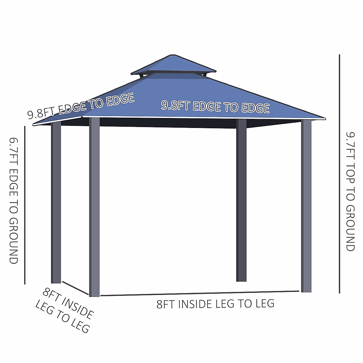 Outsunny 10' x 10' Hardtop Gazebo Canopy with Polycarbonate Roof, Aluminum Frame, Permanent Pavilion Outdoor Gazebo with Netting, for Patio, Garden, Backyard, Deck, Lawn, Gray