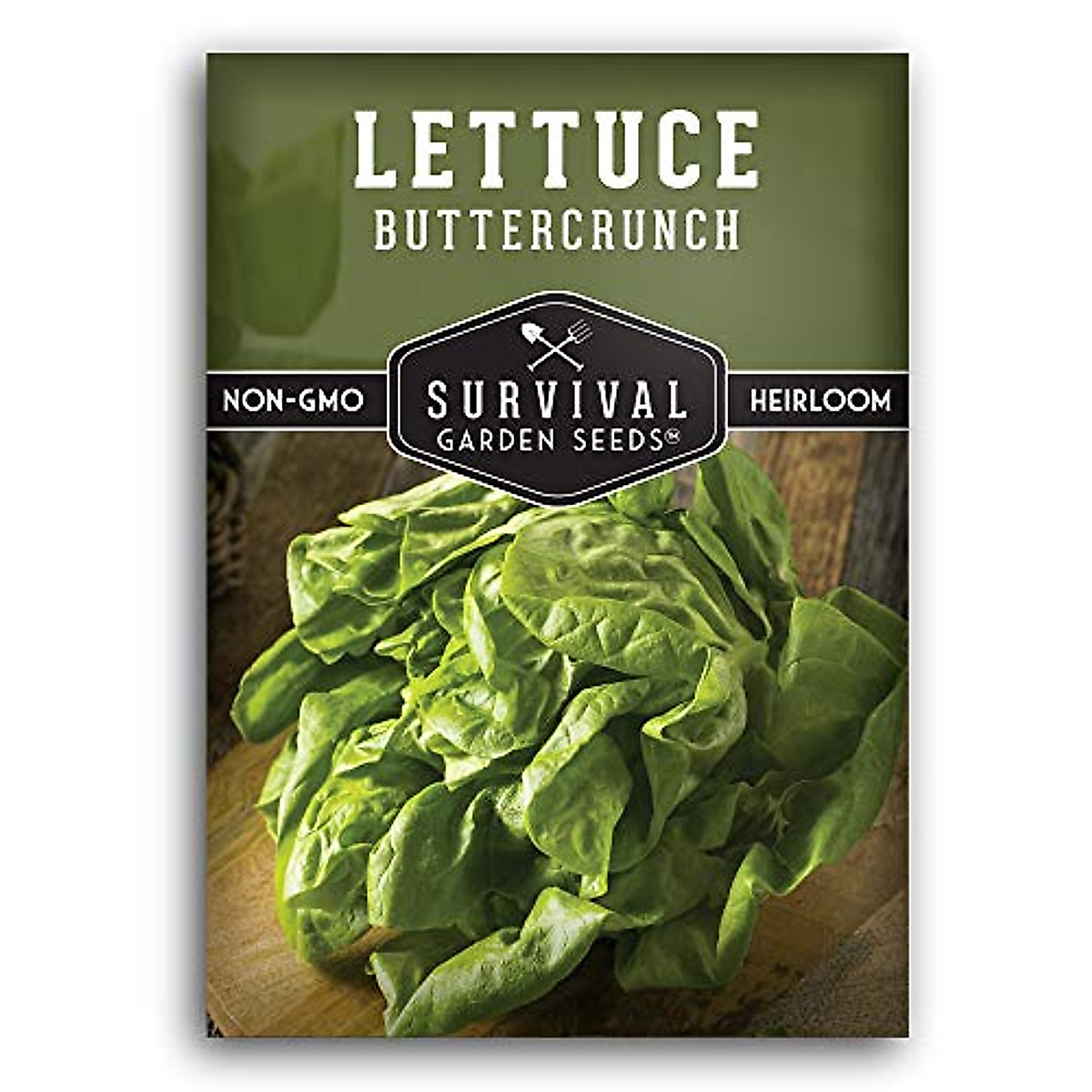 Survival Garden Seeds - Buttercrunch Lettuce Seed for Planting - Packet with Instructions to Plant and Grow Rose Tinted Bibb Style Lettuce in Your Home Vegetable Garden - Non-GMO Heirloom Variety