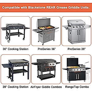 IMAGE 36 Packs Foil Pans, Compatible with Blackstone 17" 22" 28" 30" 36" Aluminum Foil Heavy Duty Disposable Aluminum Foil Pans, Rear Grease Cup Liners