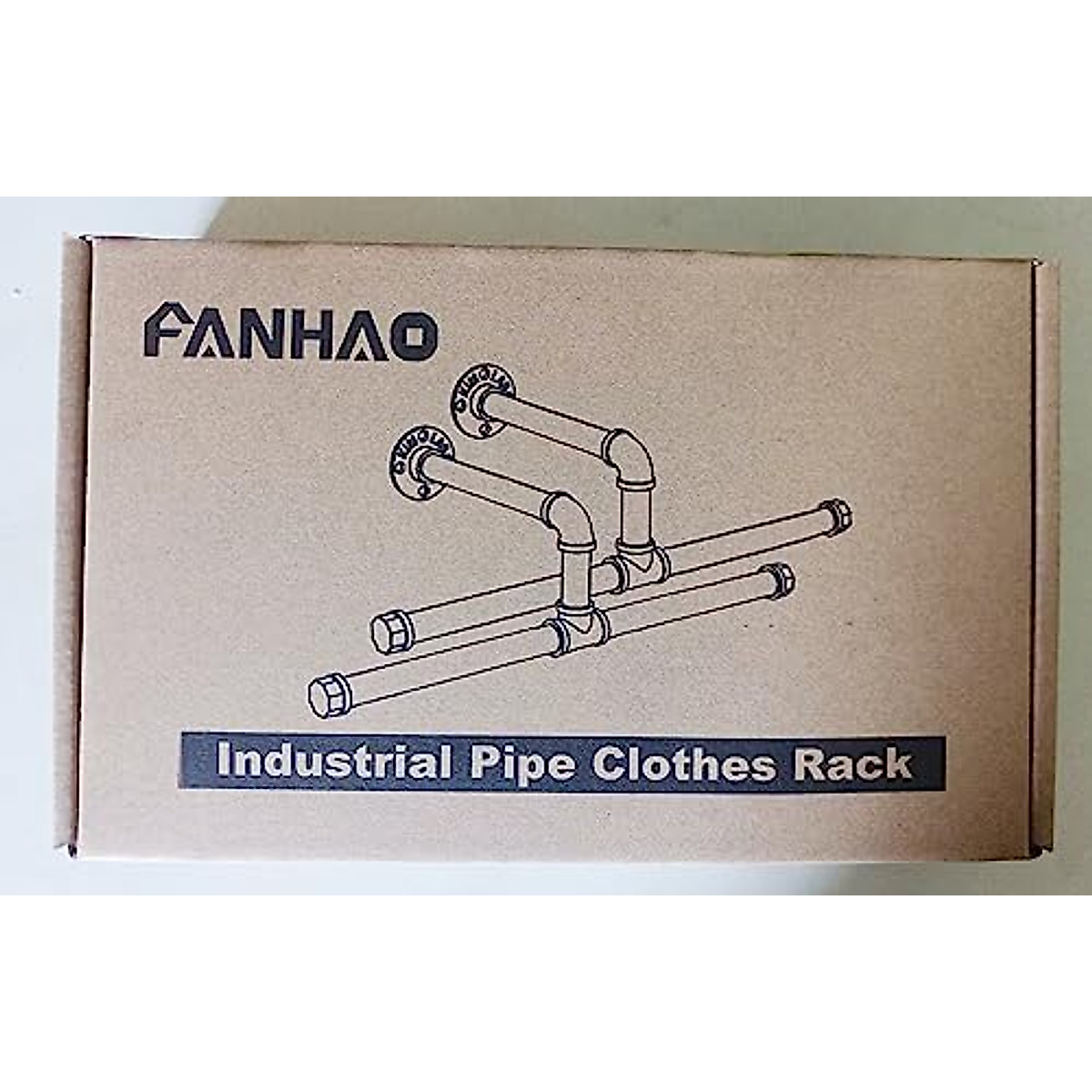 FANHAO Industrial Pipe Clothes Rack, Heavy Duty Rustic Detachable Wall Mounted Clothing Rack Black Iron Garment Bar, Multi-purpose Hanging Rod for Closet Storage, 2 Pack