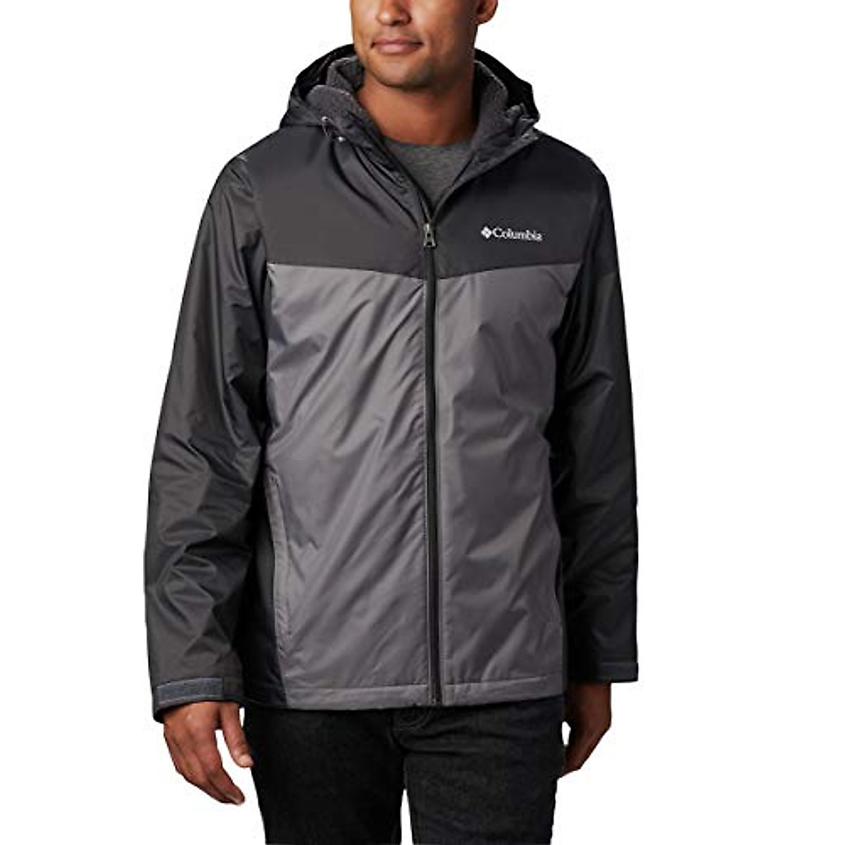 Columbia Men's Glennaker Sherpa Lined Jacket, Shark/City Grey, X-Large