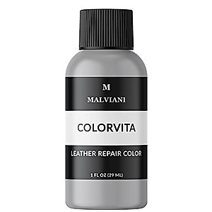 MALVIANI Leather Repair Color Restorer - Light Gray - Restore Sofa, Car Seat, Bag, Furniture & Couch - 1 oz.
