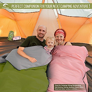 Warm Weather Sleeping Bag, FYMANNY Portable Waterproof Compact Lightweight Comfort with Compression Sack for Camping Backpacking Hiking, 83 L x 30" W Fits Adults(Army Green)