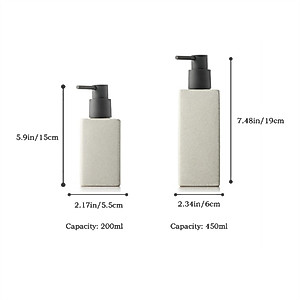 Soap Pump Dispenser Ceramics Square Lotion Bottle Bathroom Accessories Press The Can Soap Liquid Container Bathroom Supplies Bottle Bottles Dispenser (Color : A-450ml-6x19cm)