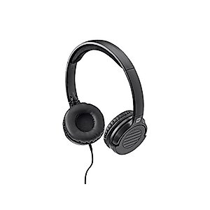 Monoprice 113191 Hi-Fi Lightweight On-Ear Headphones with in-Line Play/Pause Controls and Built-in Microphone, Clear