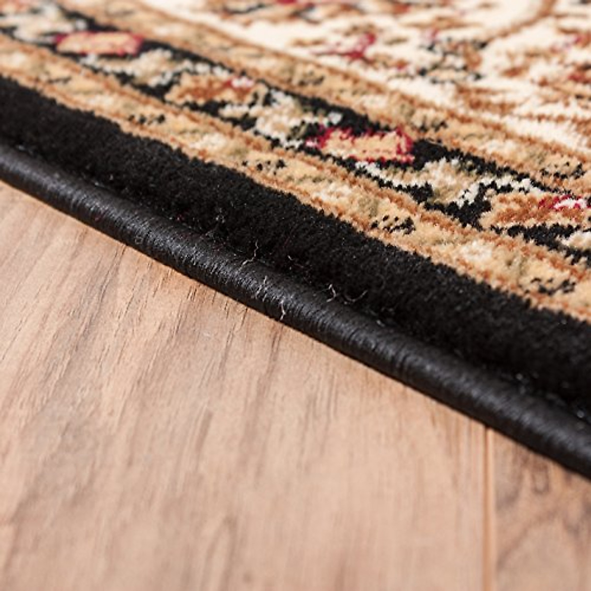 Well Woven Barclay Sarouk Traditional Rug, 3'11" x 5'9" Oval, Black