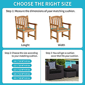 COSHNIBI Outdoor Cushion Covers,24X24X4inch,Waterproof Patio Furniture Cushion Covers,Outdoor Cushion Slipcovers for Furniture,Garden and Backyard,2 Pack,Covers Only