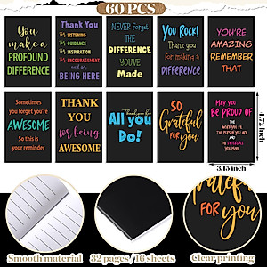 Yeaqee 180 Pcs Thank You Gifts Employees Appreciation Gifts Bulk for Coworkers Inspirational Notebook Pen Keychain(Vintage)