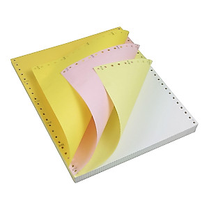 Staples Multi-Part Colored Computer Paper, 9 1/2" x 11", 3-Part, Carbonless, 1100 Sheets
