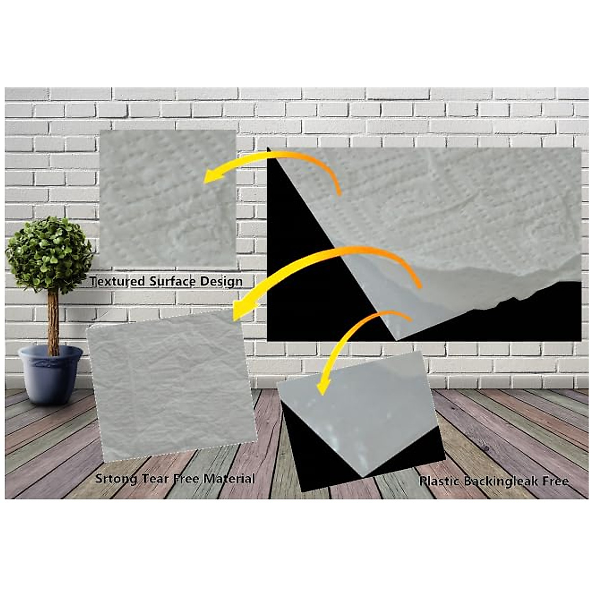 Paper Tablecloths for Rectangle Tables 5 Pack,White Disposable Paper Tablecloth, 3 Ply Paper & Plastic 54" x 108" Tablecover, Table Cloth for Various Occasions Parties, Indoor & Outdoor Banquet Use