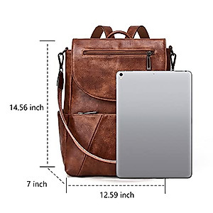 YIQUN Backpack Purse for Women Leather Backpack Purse Travel Backpack Fashion Convertible Shoulder Bags with Wristlets