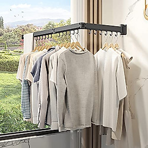 HEILAIYI Laundry Drying Rack Wall Mounted,Clothes Drying Rack,Drying Rack Clothing,Clothes Rack,Laundry Hanger Rack,Laundry Clothes Hanger,Laundry Rack Wall Mount,Retractable,Collapsible,Grey Color