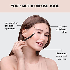 Kitsch Dermaplaning Tool - Face Razors for Women and Men, Eyebrow Trimmer & Face Shaver for Women, Facial Hair Removal for Women and Men, Dermaplane Razor for Women Face, 12 pc (Black)