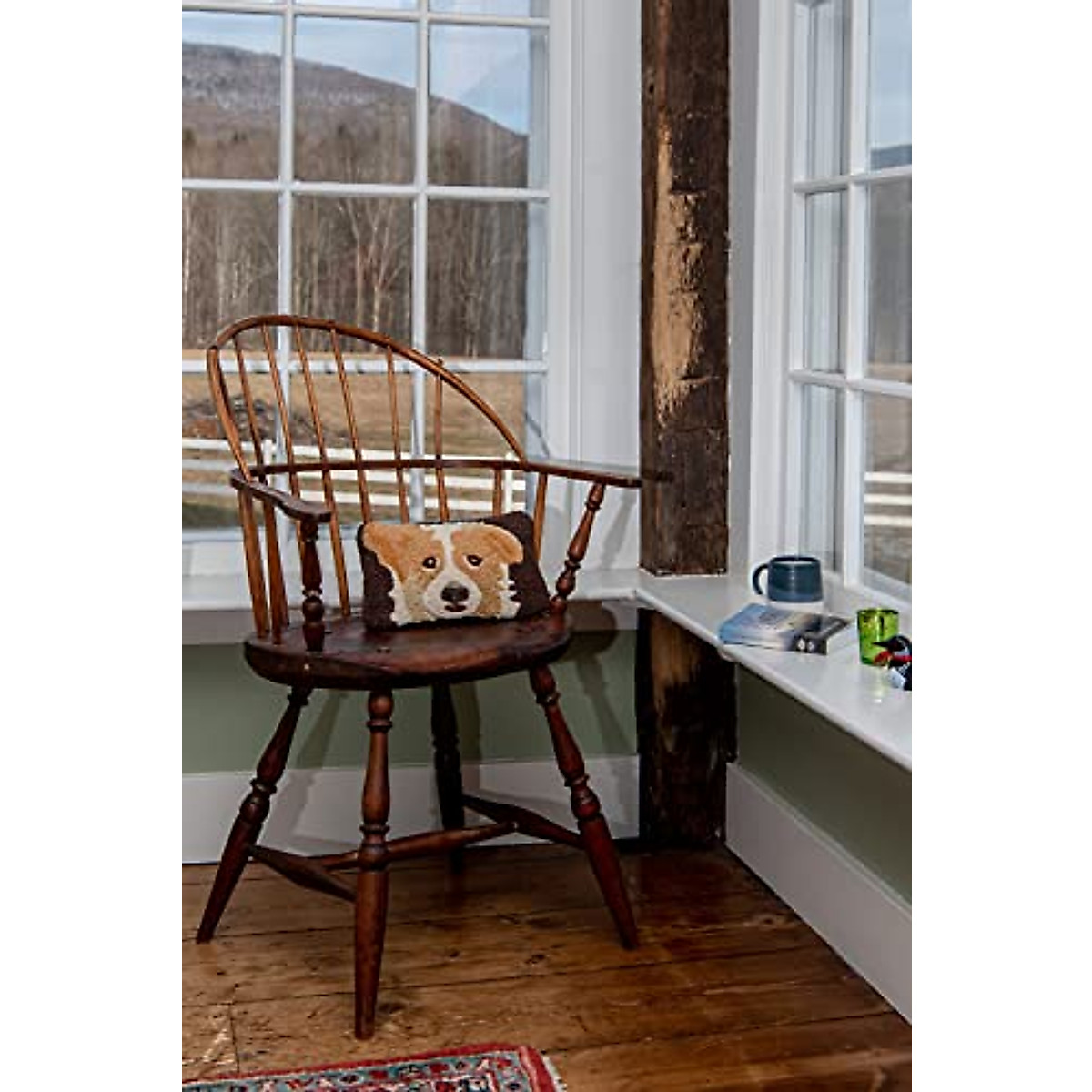 Chandler 4 Corners Artist-Designed Corgi Puppy Hand-Hooked Wool Decorative Throw Pillow (8” x 12”) Dog Pillow for Couches & Beds - Easy Care & Low Maintenance Pillow - Welsh Corgi Throw Pillow