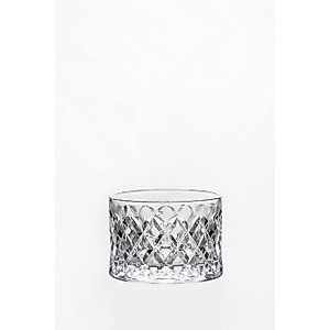 Alfi+Mag Bedside Glass Water Carafe and Tumbler Set - 24.7 Oz Water Bottle with 5.7 Oz Drinking Glass Cup, Carafe for Nightstand, Mouthwash Decanter Bathroom Set, Handmade Gift (Diamond Clear Glass)