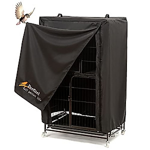 Perfitel Universal Large Bird Cage Cover(Black) Good Night Black-Out Birdcage Cover Durable Breathable Washable Material (31 * 21 * 52)