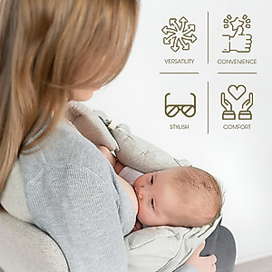 HUMBLE-BEE Nurse-Sling: The Ultimate Nursing Pillow and Sling Bag for Breastfeeding Moms, Supporting Comfortable Feeding Positions Anywhere, Anytime, My Breast Friend Baby Nursing Pillow - (Gray)