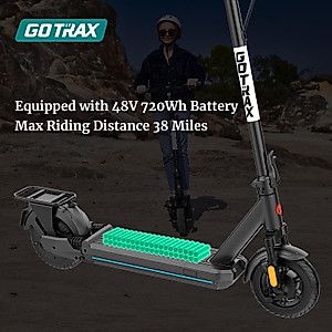 Gotrax Eclipse Ultra Electric Scooter, 500W Motor 20 Mph Top Speed, Up to 38 Miles Long Range 10" Pneumatic Tire with Front and Rear Double Suspension, Foldable E Scooter for Adult Black