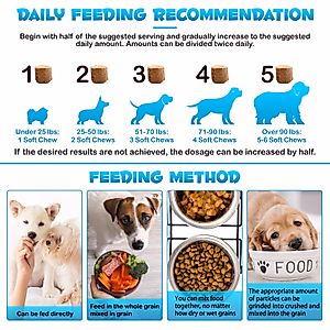 Dogs Multivitamin Chews, for Gut, Skin and Heart Health, Nutrition Supplements for Digestion, Immune System, Dog Treats with Glucosamine, Probiotic, Chondroitin and Hemp Oil, 120 Chews, Duck Flavor