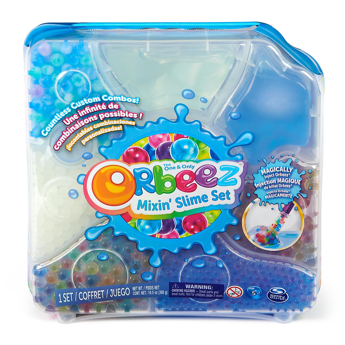 Orbeez Mixin’ Slime Set with 2500+ Orbeez (Micro, Shimmer, Marble & Glow in The Dark), 5 Tools, Storage, One & Only, Sensory Toys for Kids Ages 5+