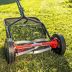 Craftsman 304-14CR 14-Inch 5-Blade Push Reel Lawn Mower with Grass Catcher, Red