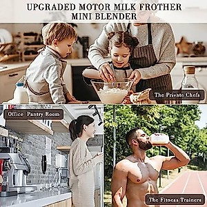 LUNASEA Handheld Milk Frother with Stand, Frother Wand, Electric frother for Coffee Whisk, Hand Mixer Blender Milk Foamer, Drink Mixer, Electric Whisker for Mixing, Latte, Cappuccino, Matcha (Black)